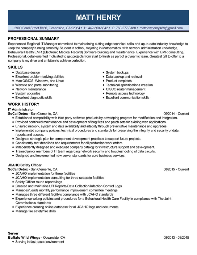 Matt Henry Resume 2 | PDF | Technology & Computing