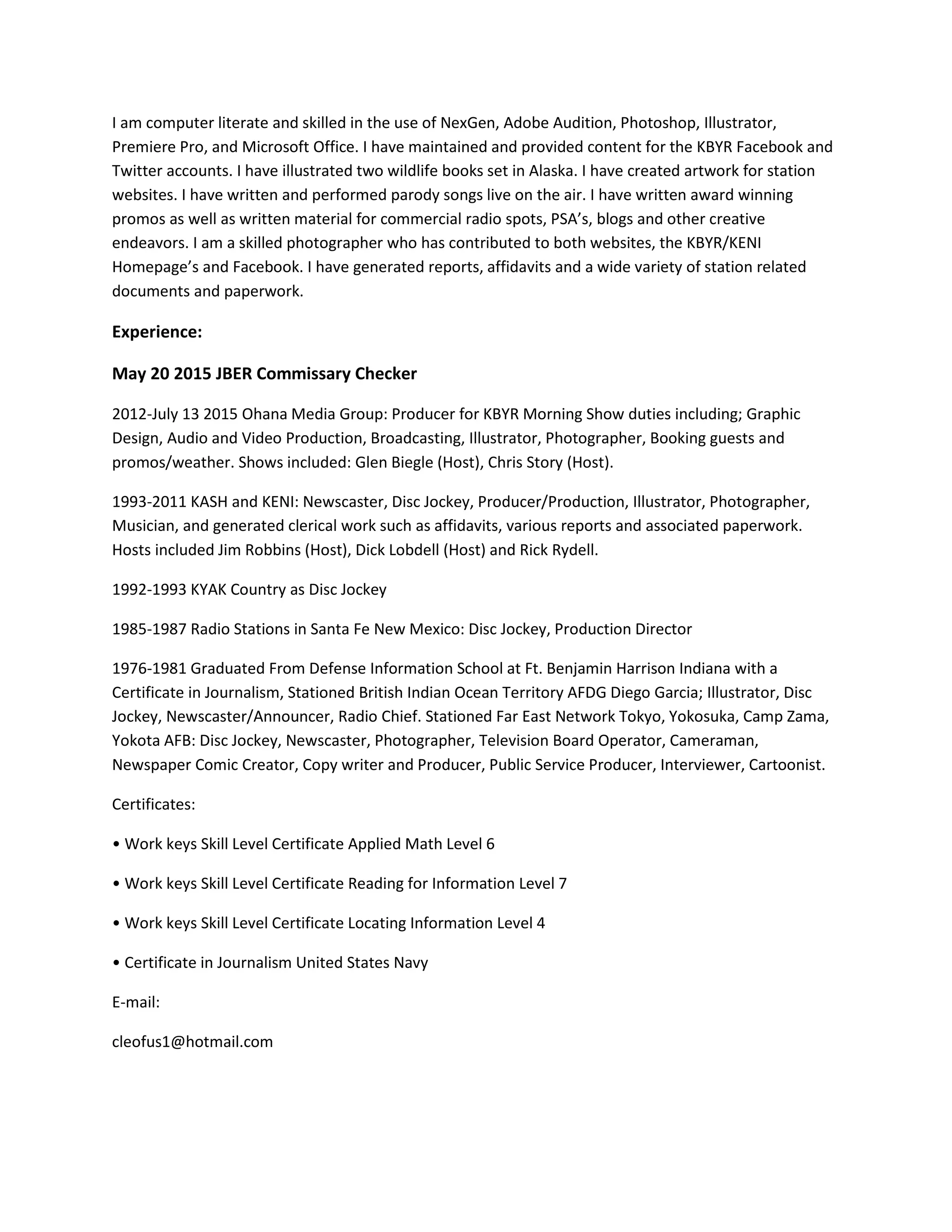 Ortega Radio Resume | PDF