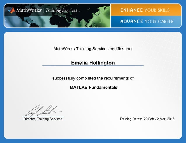 MATLAB Fundamentals Certificate | PDF | Computer Software and ...