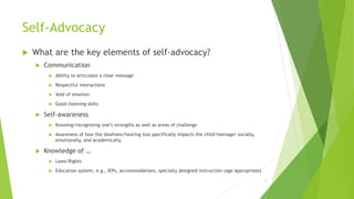 Self-Advocacy Skills 11-15-14 | PPTX | Parenting Teens | Parenting