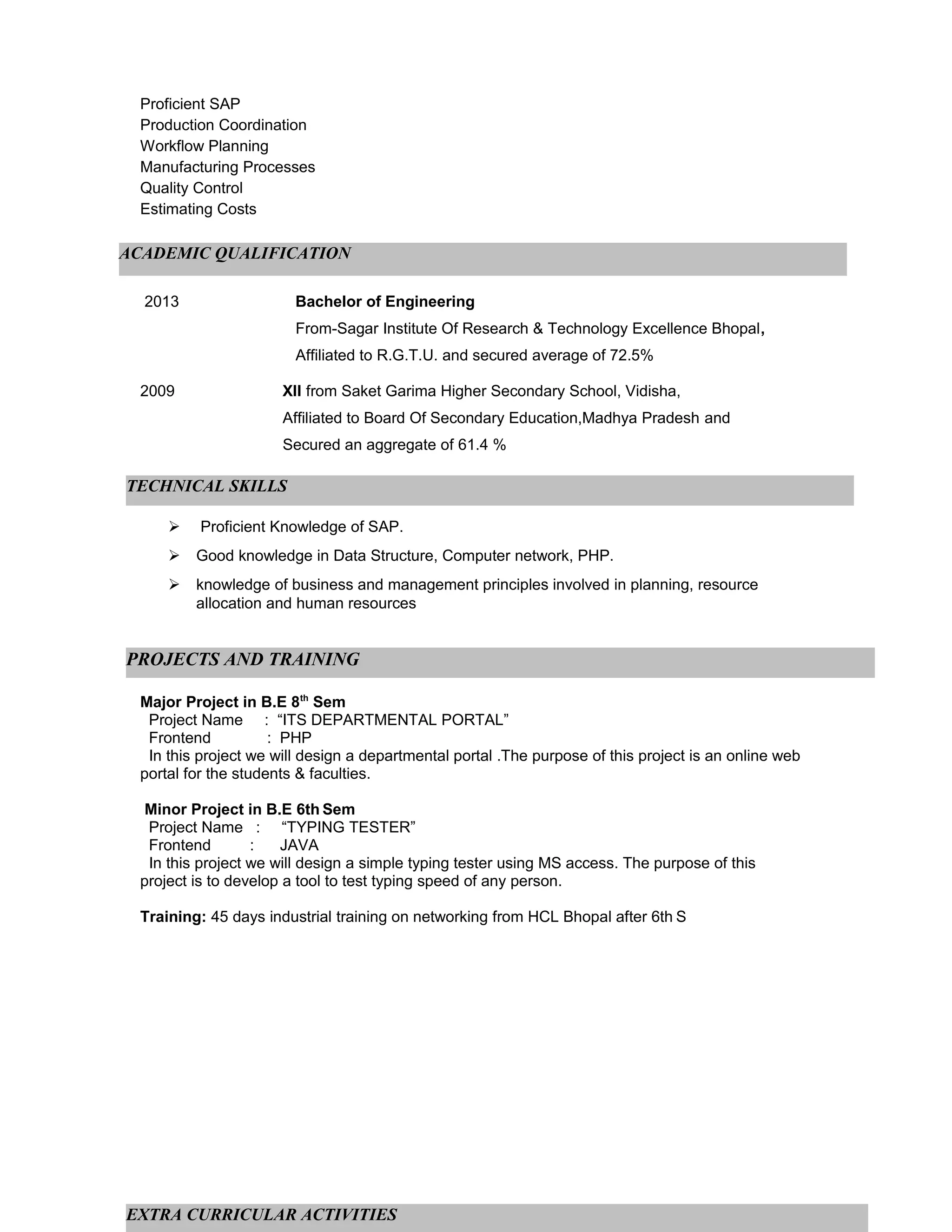Resume | DOC | Business | Business and Finance