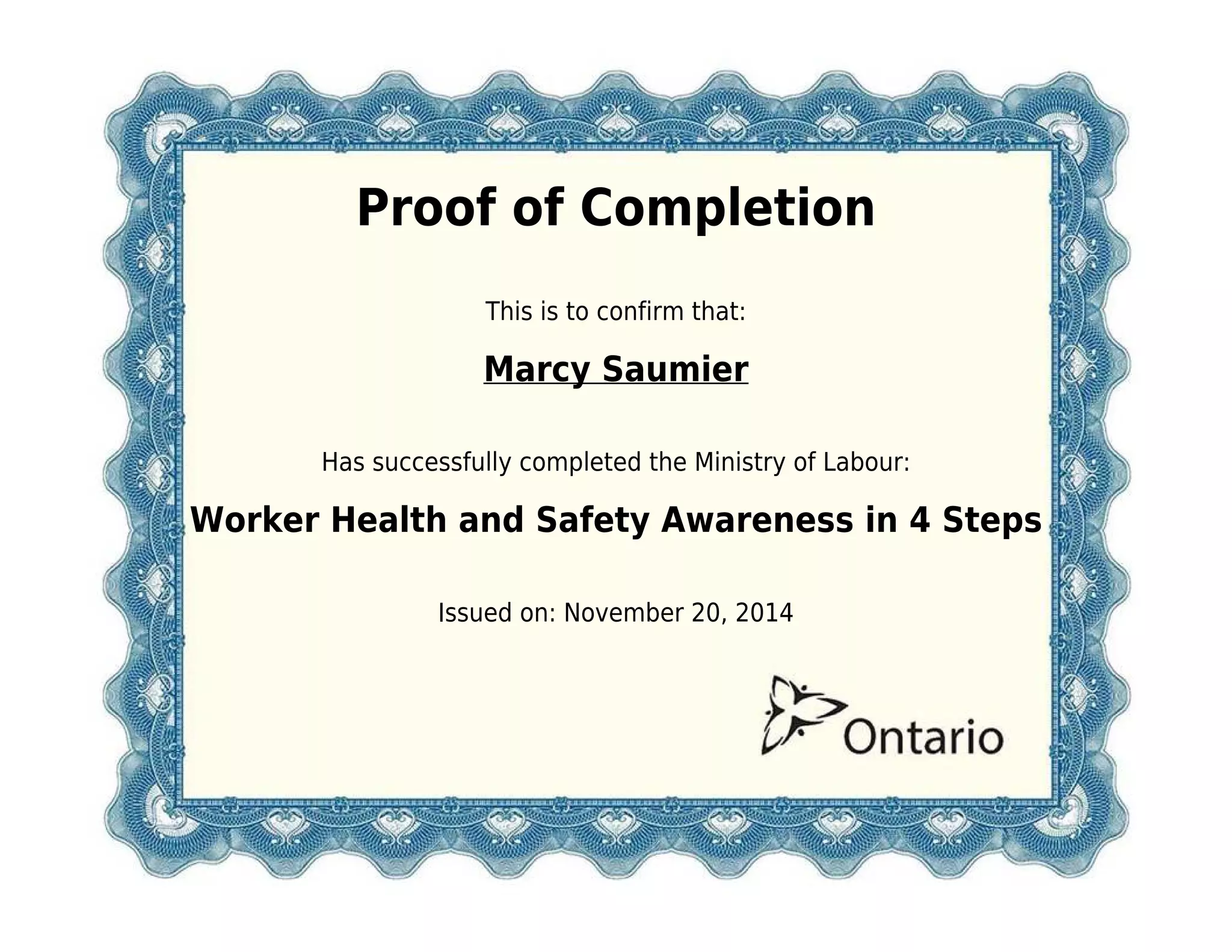 Marcy Saumier - Worker Health and Safety Awareness in 4 Steps ...