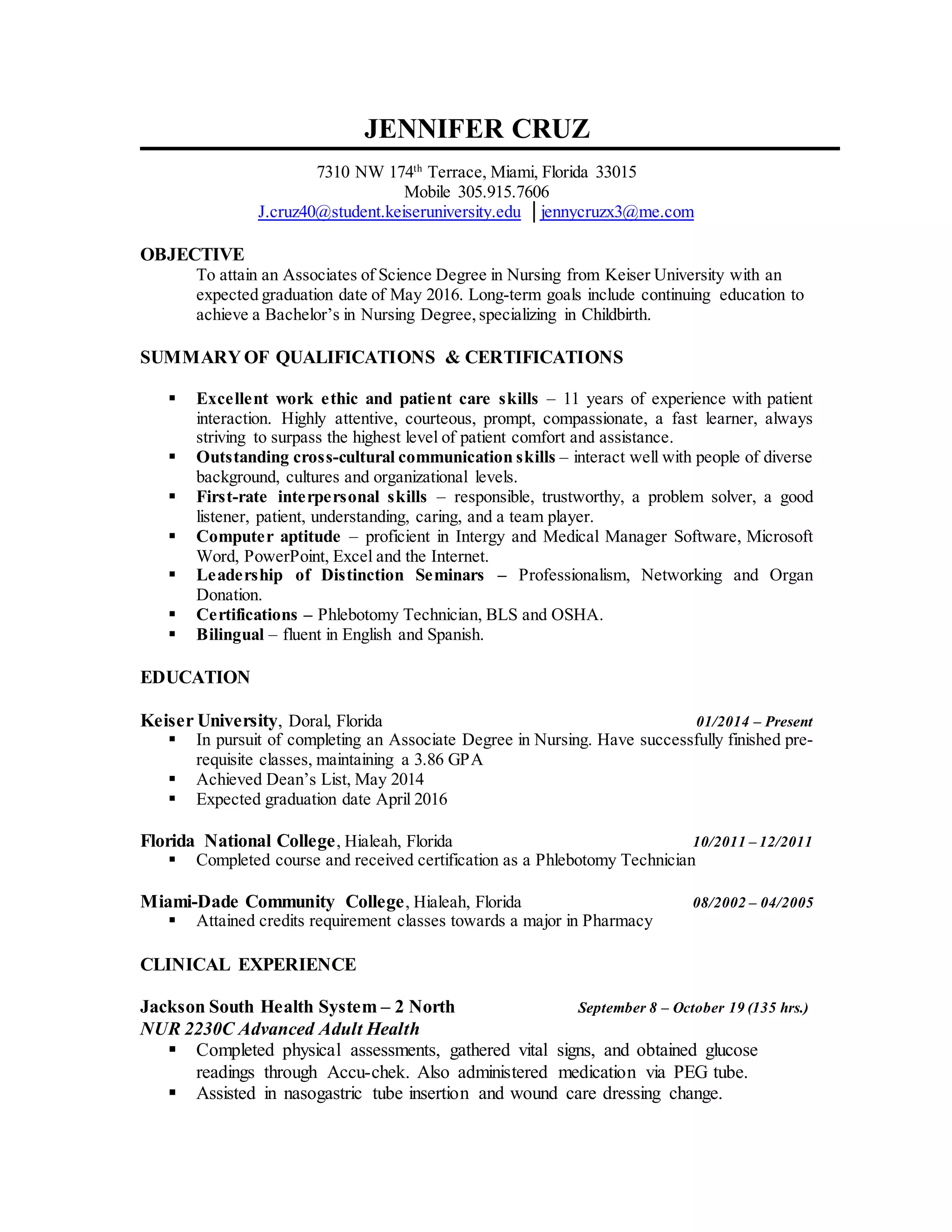 JennyResume-Clinical Experience(2) | DOCX