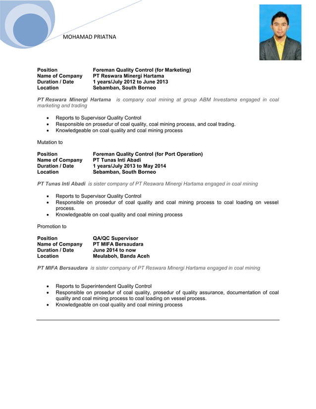 Curriculum Vitae Mohamad Priatna | PDF