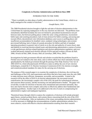 Election Administration: Complexity and Reform Since 2000 | PDF