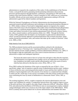 Election Administration: Complexity and Reform Since 2000 | PDF