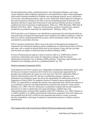 Election Administration: Complexity and Reform Since 2000 | PDF