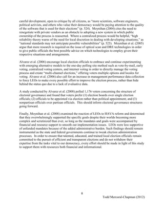 Election Administration: Complexity and Reform Since 2000 | PDF