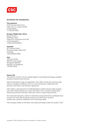 CSC ADS Brochure | PDF