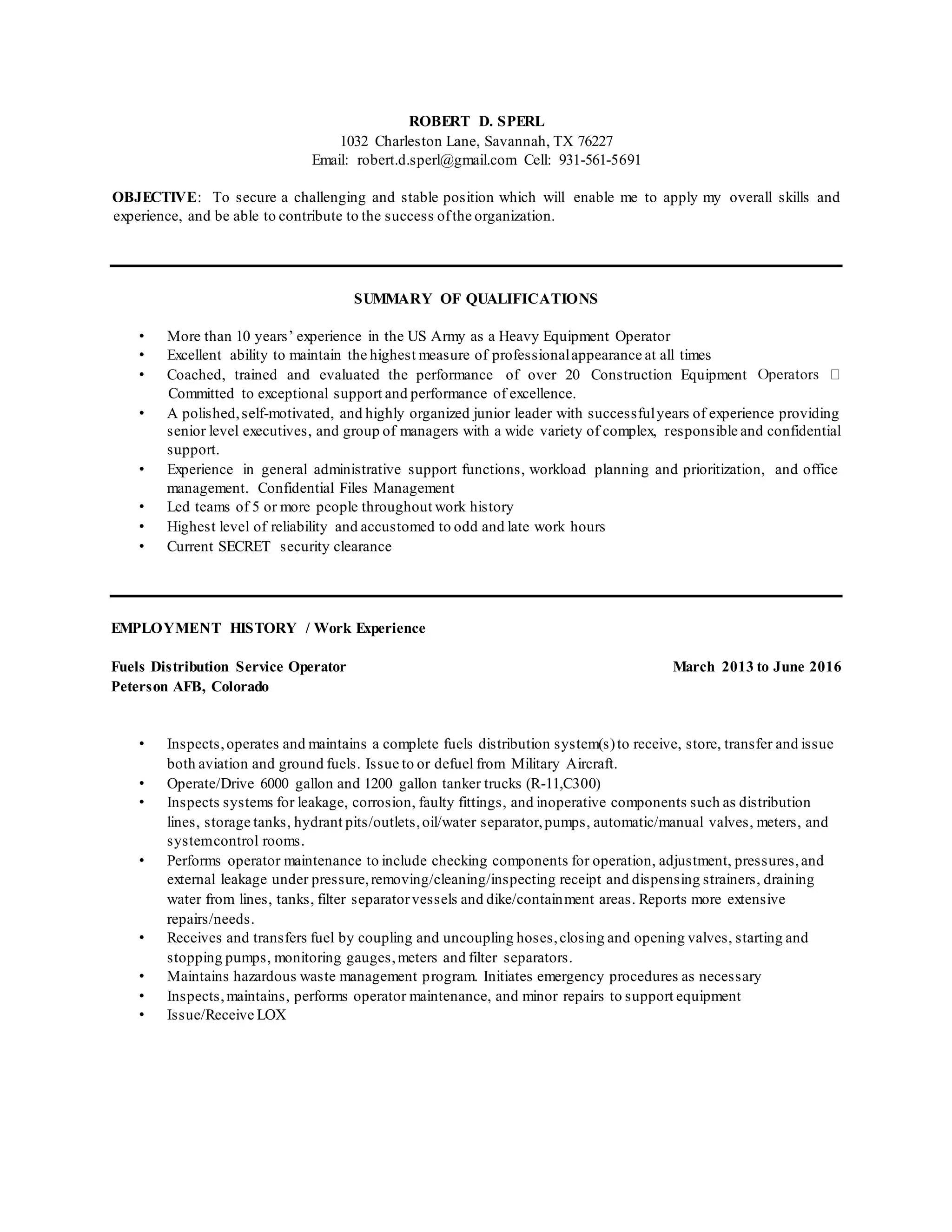 sperl resume June 2016 | DOCX
