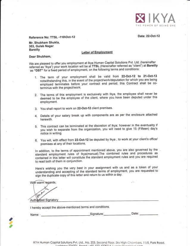 my offer leter | PDF | Business | Business and Finance