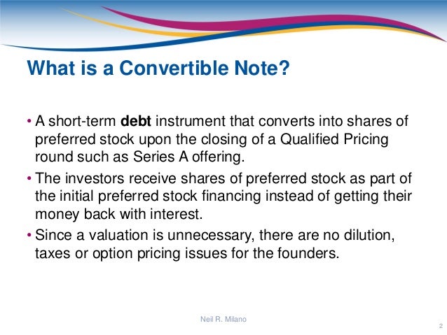 Convertible Note Presentation