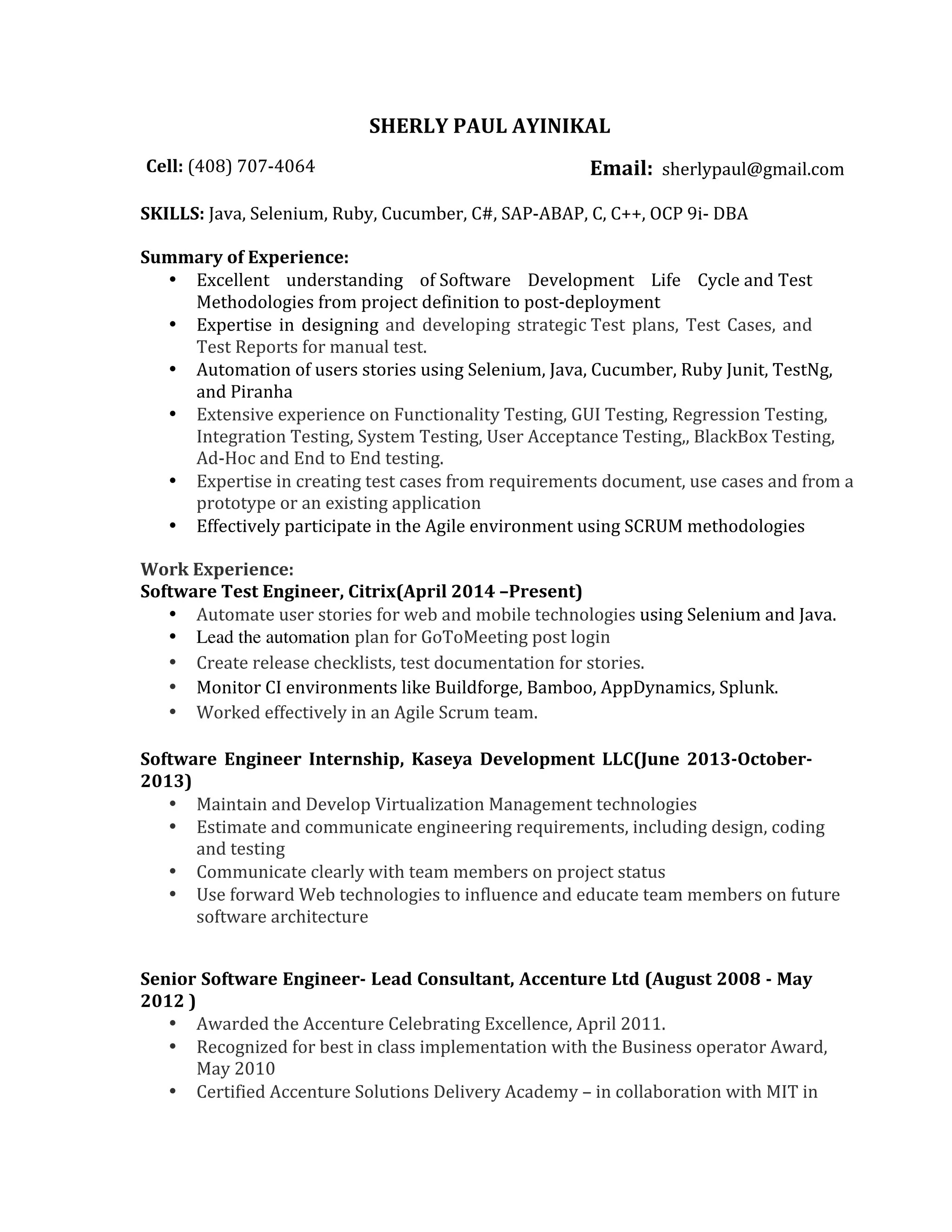 SHERLY PAUL AYINIKAL | PDF