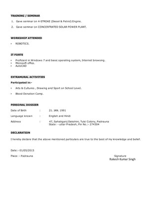 ResumE-Rakesh Kumar Singh | PDF