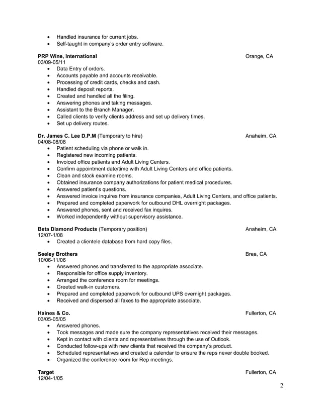 Jennifer Smith resume | DOC