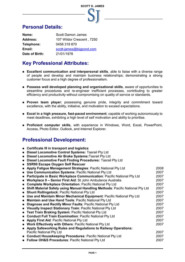 Resume Scott James | PDF