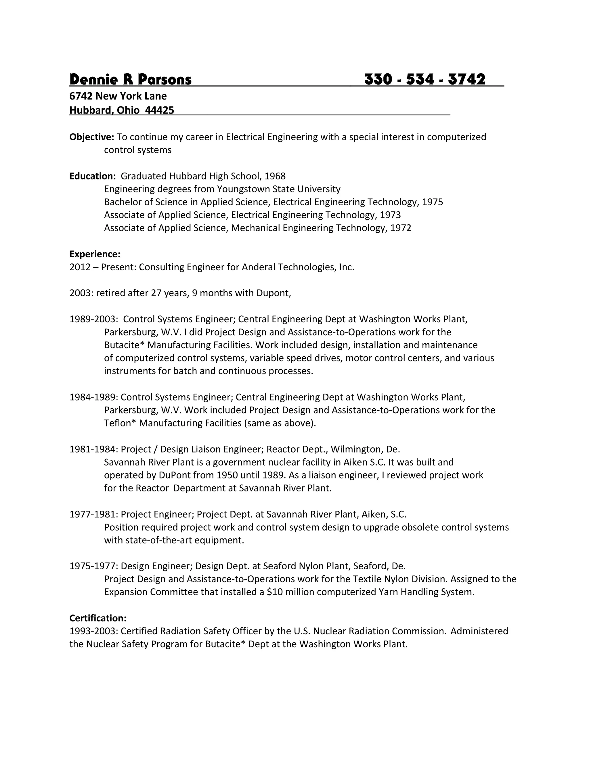 Resume | RTF