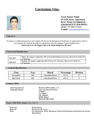 CV_Vivek Kumar Singh | PDF