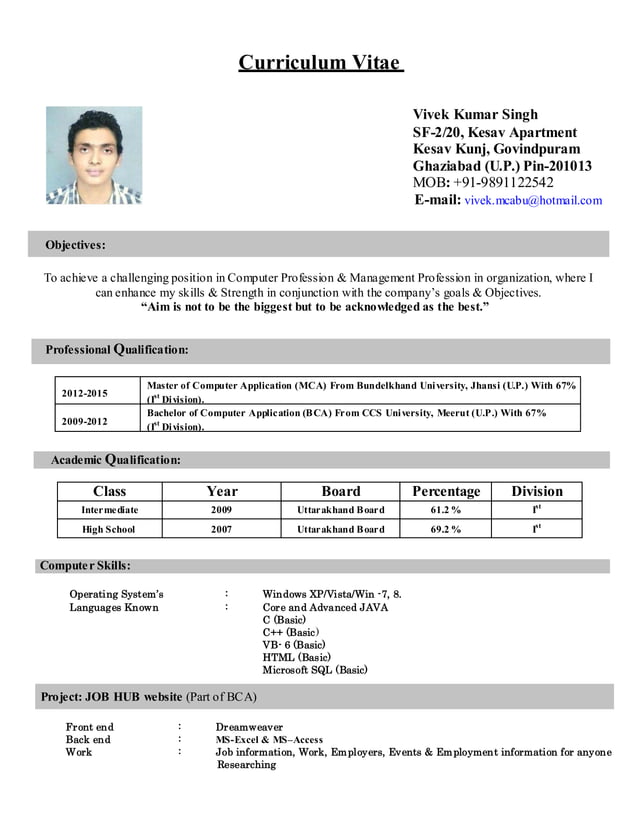 CV_Vivek Kumar Singh | PDF