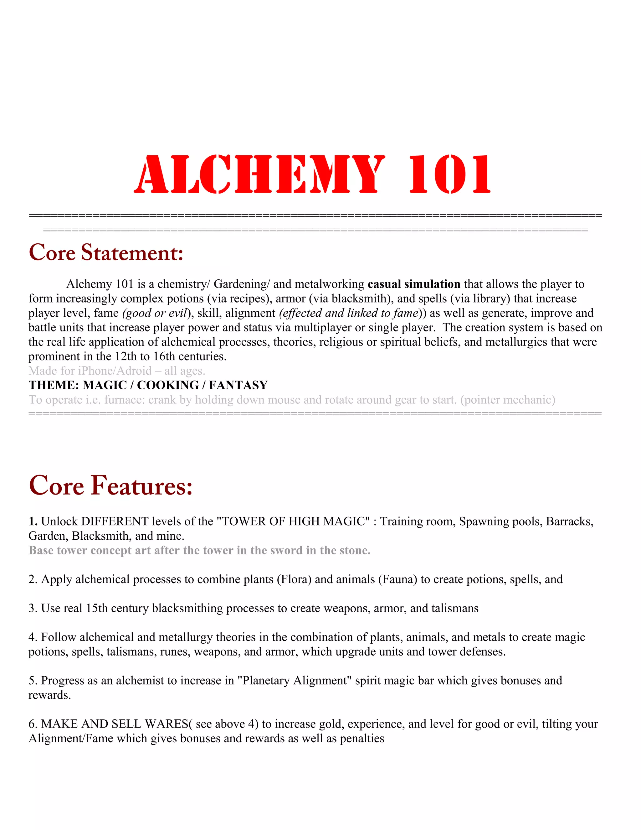 Alchemy 101 | DOC