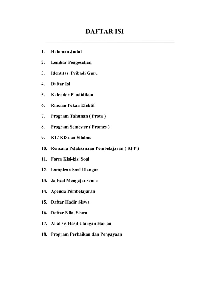 Daftar Isi | DOC