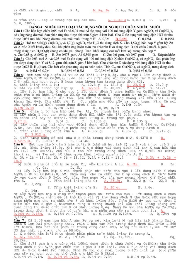 4 dang kim loai tac dung muoi | PDF