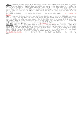 4 dang kim loai tac dung muoi | DOC