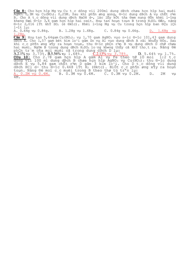 4 dang kim loai tac dung muoi | PDF