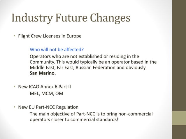 San Marino Aircraft Registry: Current Requirements & Future Changes ...
