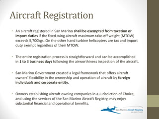 San Marino Aircraft Registry: Current Requirements & Future Changes ...