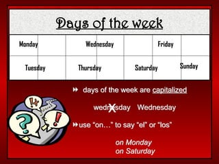 4° Days and months vocabulary practice english | PPT