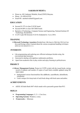 Saksham_Mehta_CSE | PDF