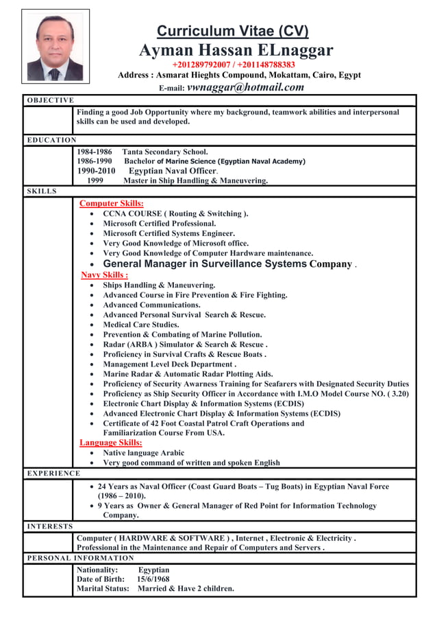1 NAVY CV EGYPT | PDF
