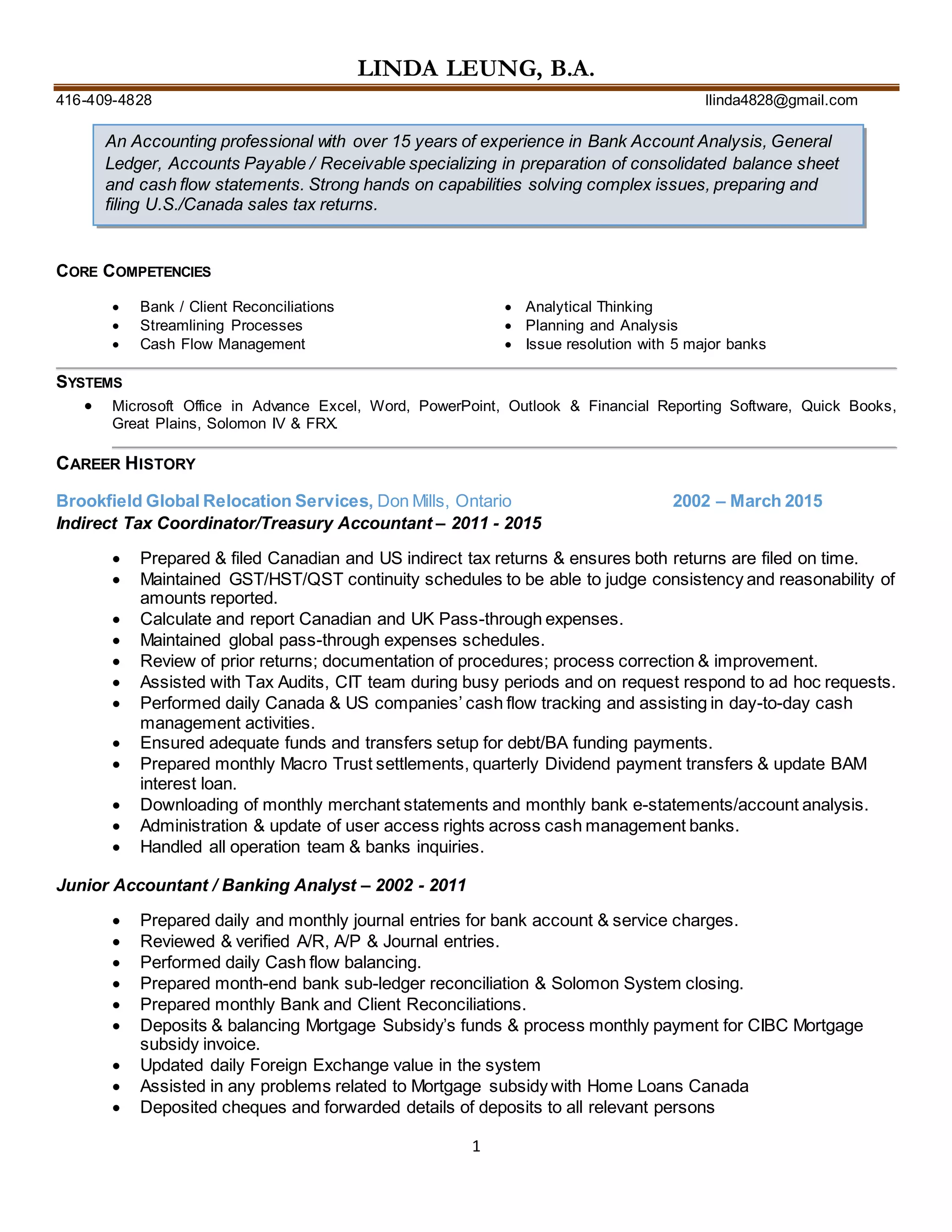 Linda Leung resume | DOCX