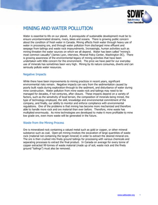 Mining and Water Pollution | PDF