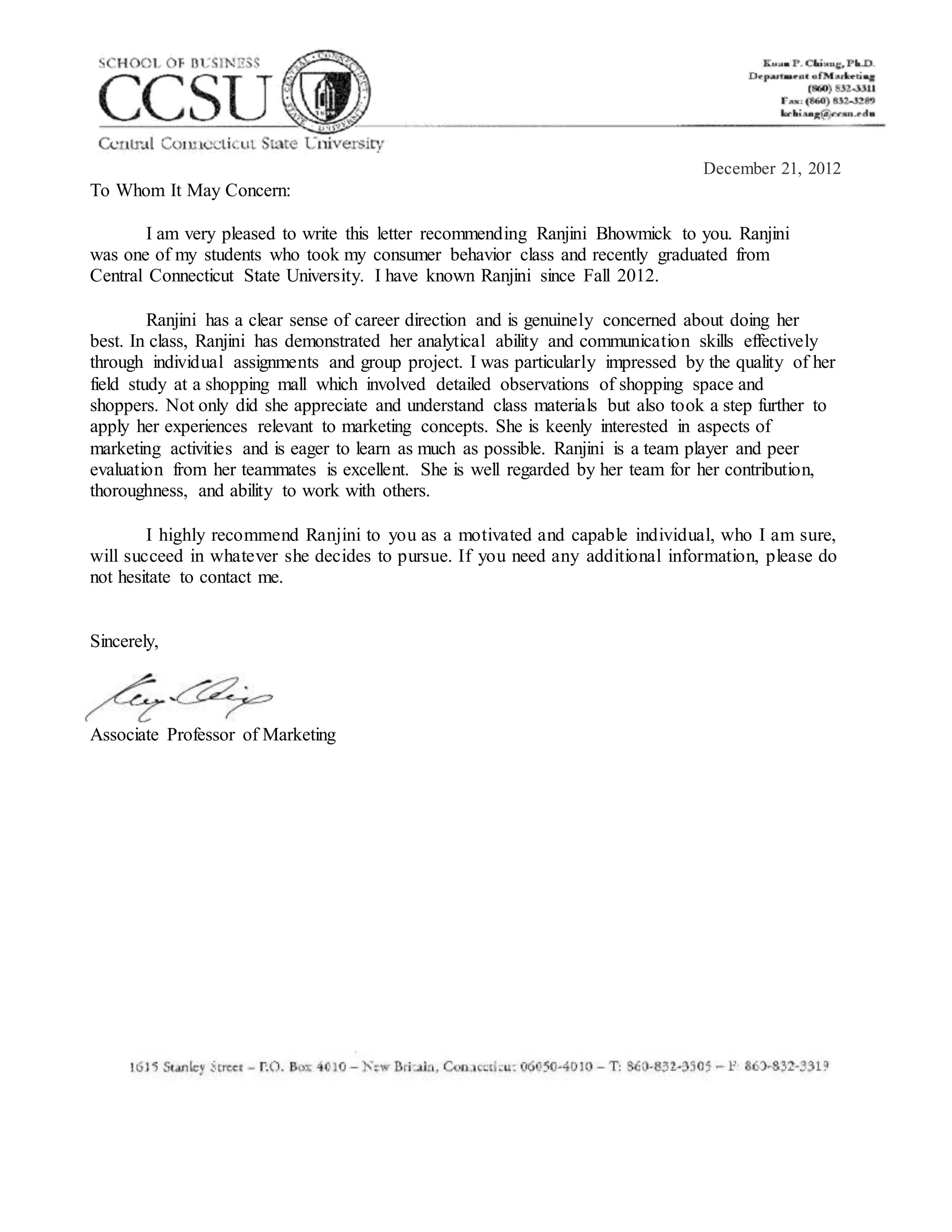Recommendation Letter | DOCX