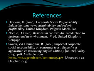 A&P Individual Presentation- Corporate Social Responsibility | PPT
