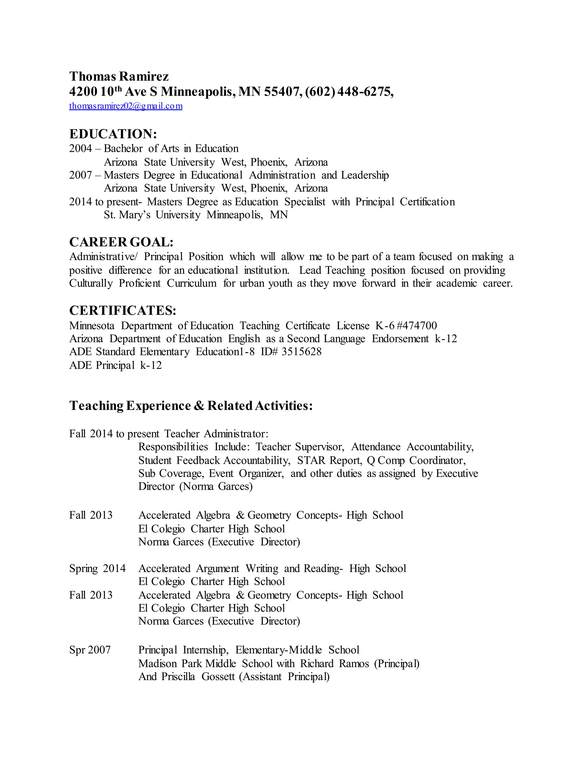 Resume- Thomas Ramirez | DOCX