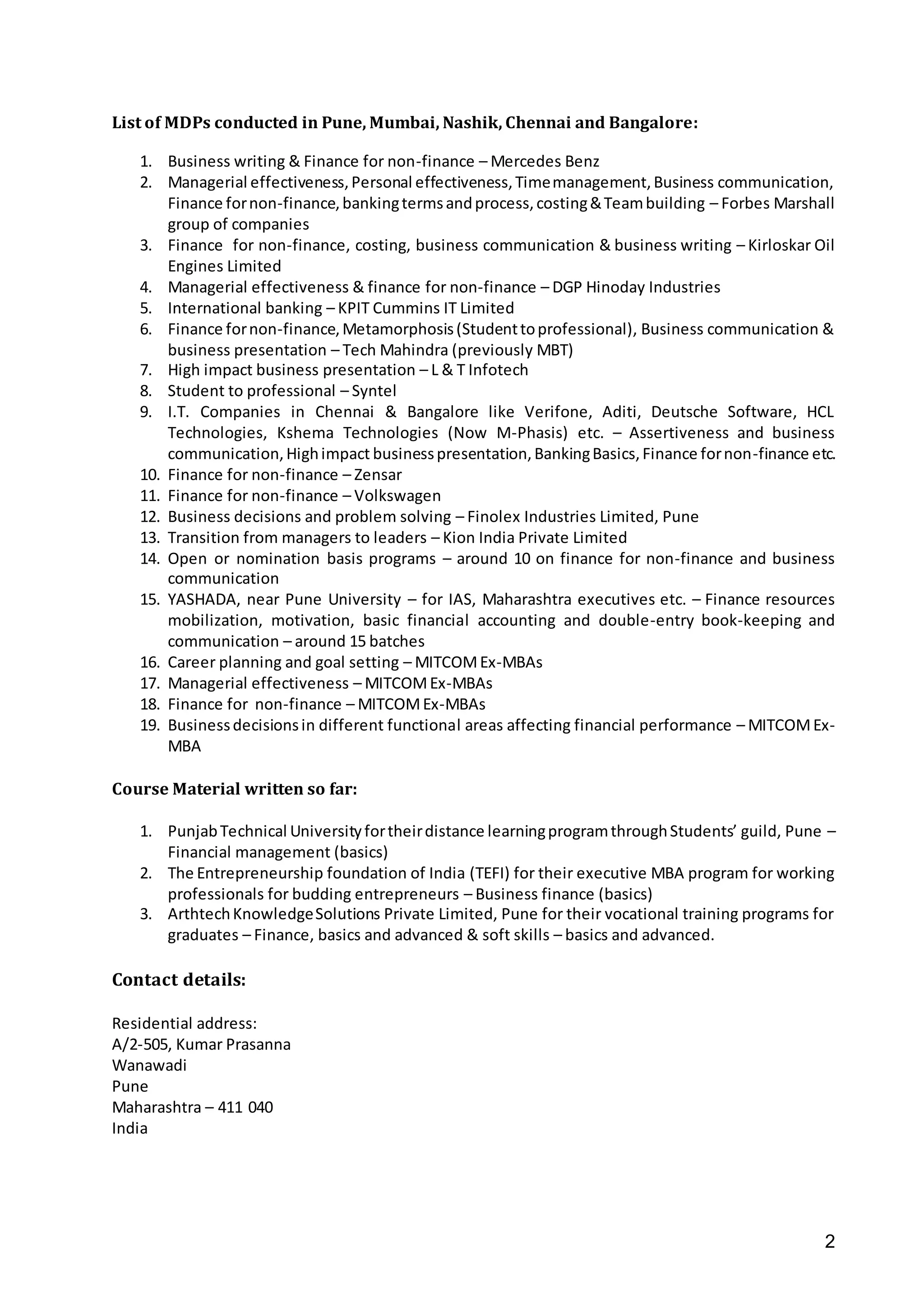 CV Bala - June 2016 - Corporate | DOCX