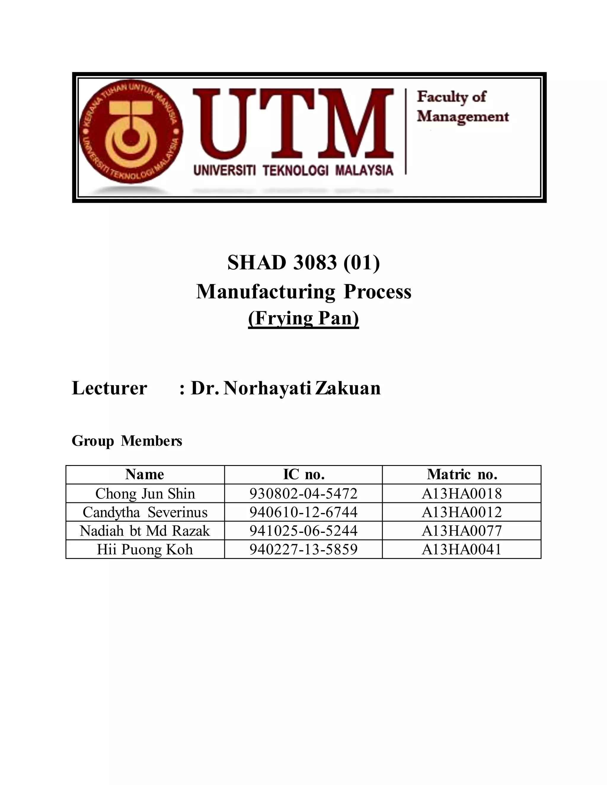 Report Manufacturing Process | DOCX