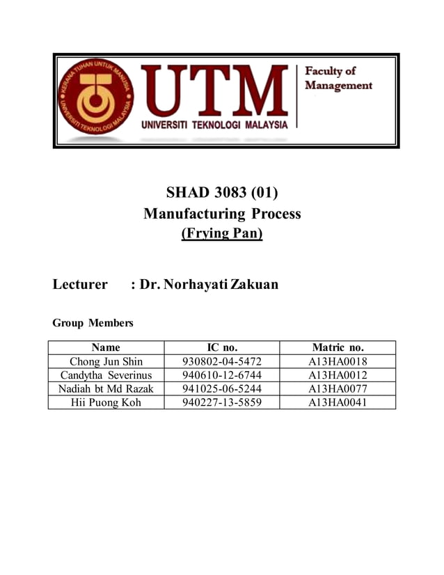 Report Manufacturing Process | DOCX | Manufacturing Industry | Industries