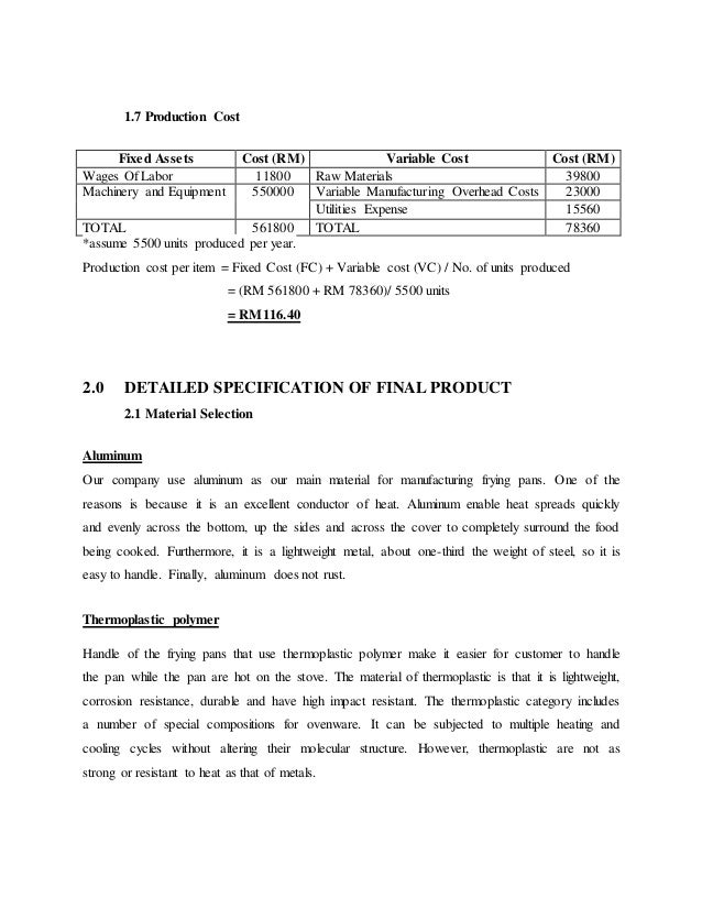 Report Manufacturing Process
