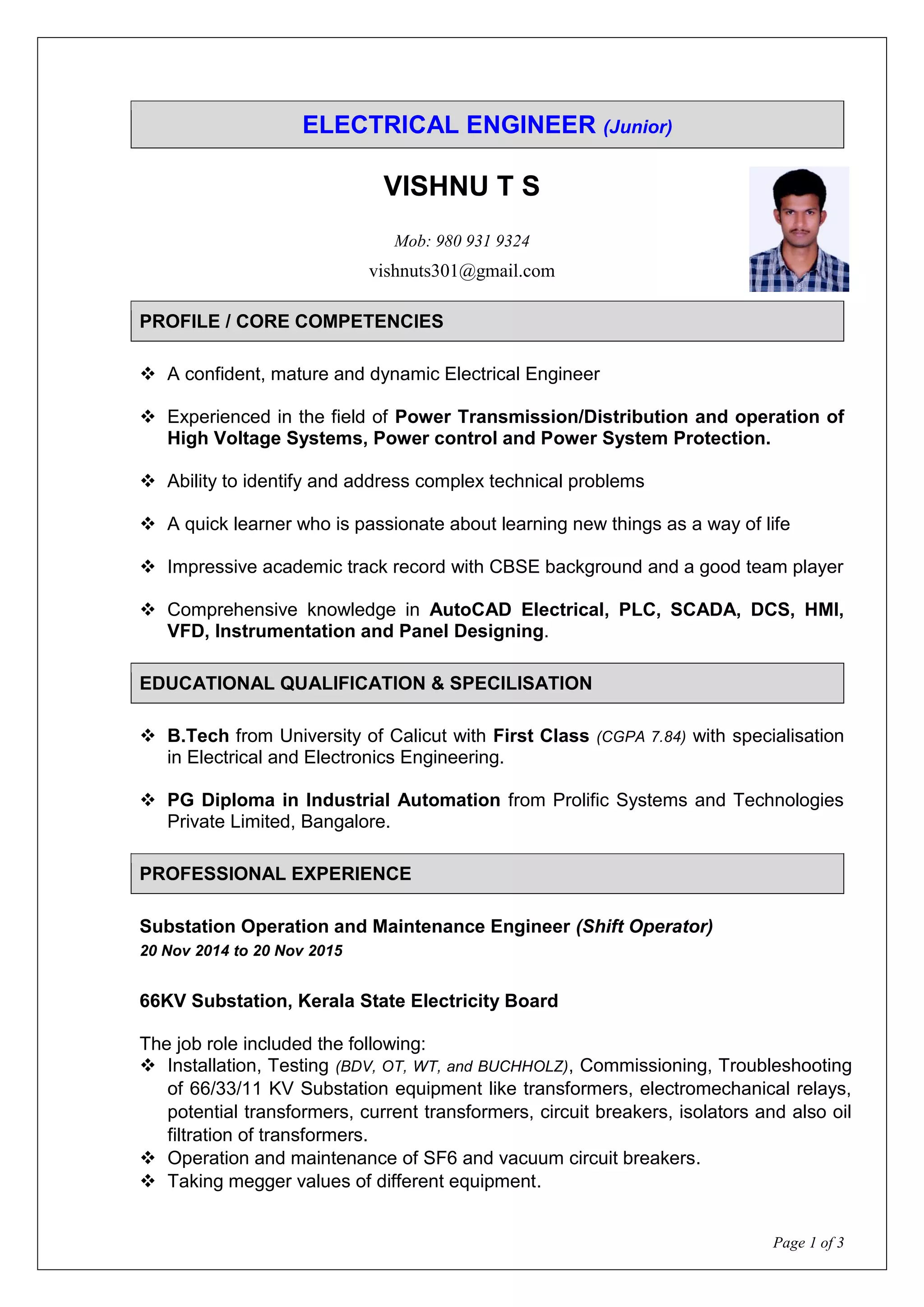 Vishnu CV New | PDF