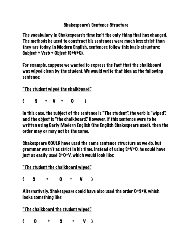 Shakespearean Language Course Pack | PDF