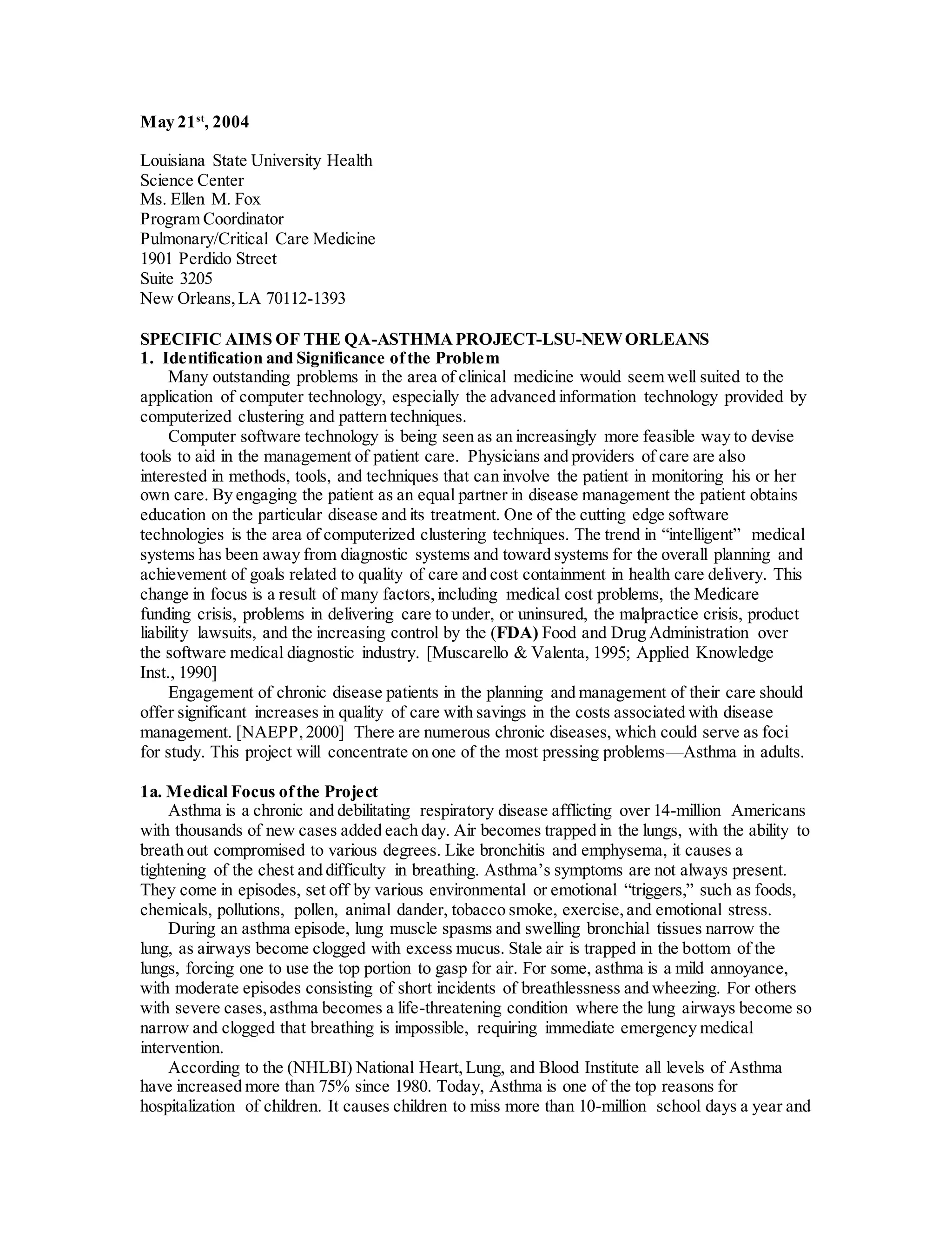 LSU Project Outline 032104 | PDF