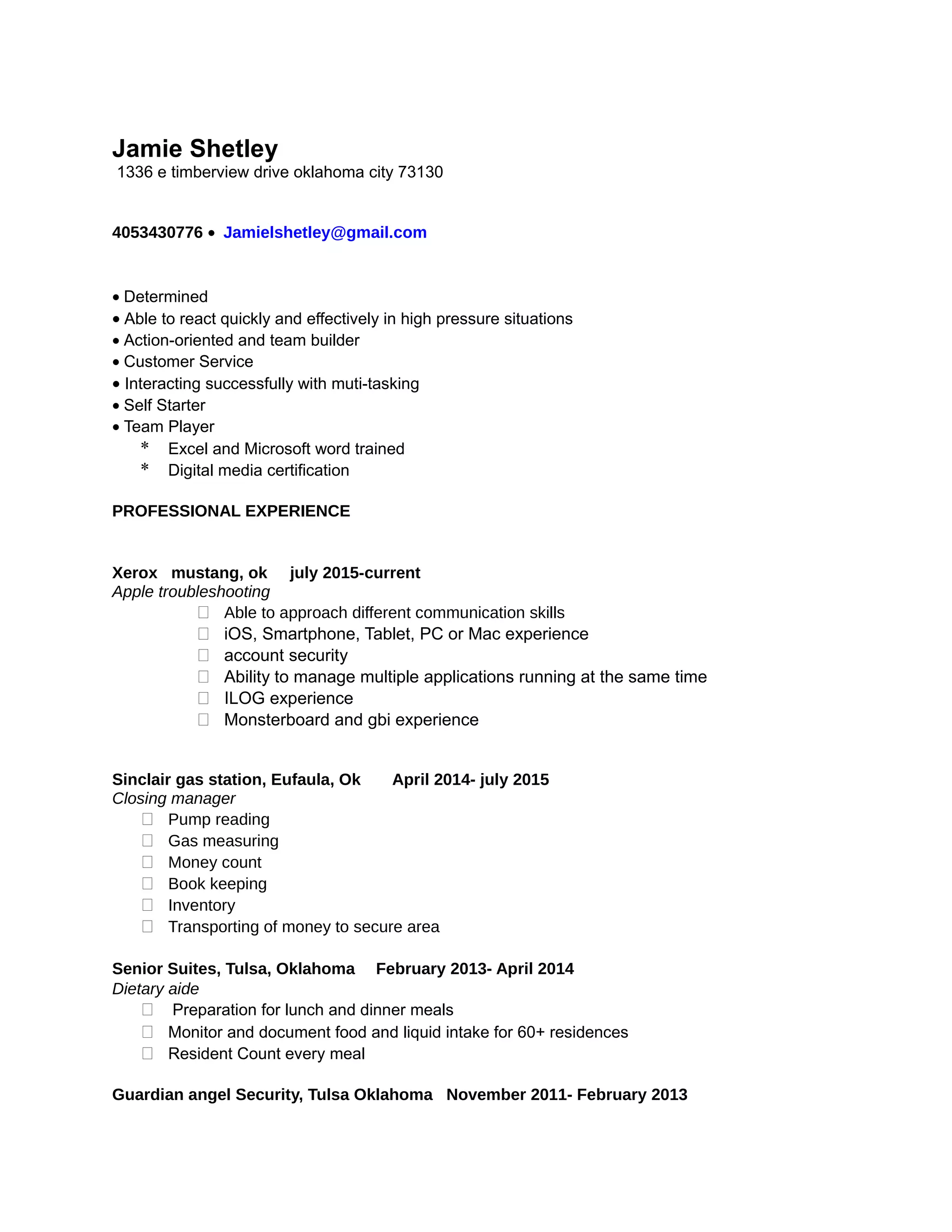 jamie shetley resume | PDF