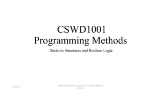 4 Decision Structures and Boolean Logic | PPT