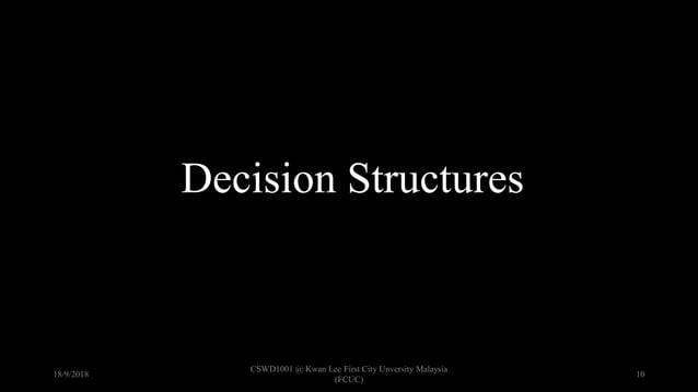 4 Decision Structures And Boolean Logic Ppt
