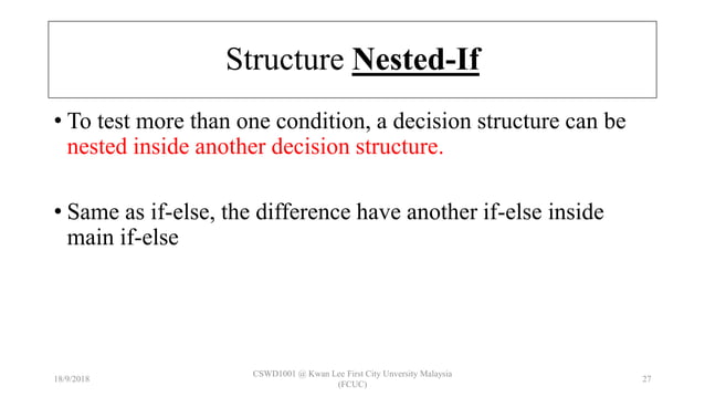 4 Decision Structures and Boolean Logic | PPT