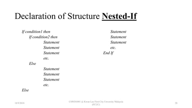 4 Decision Structures and Boolean Logic | PPT